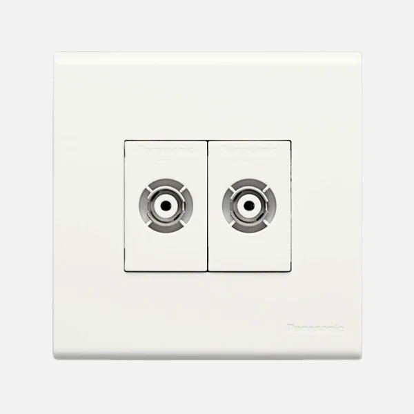 Full Color Wide Series Accessories 1-Gang 2-Device TV Socket DIN Type ...