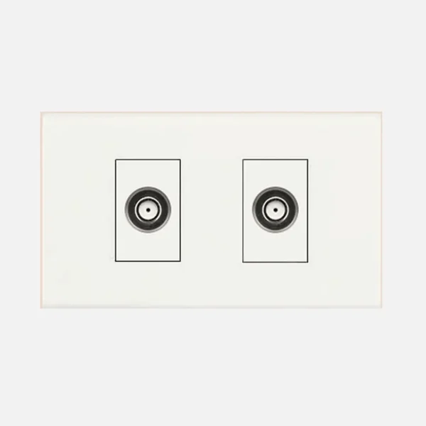 Full Color Wide Series Accessories 1-Gang 2-Device TV Socket F Type ...