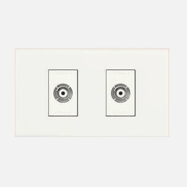 Full Color Wide Series Accessories 1-Gang 2-Device TV Socket DIN Type ...